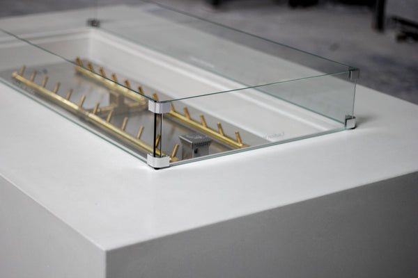 Removable Glass Wind Guard – Concrete Wave Design